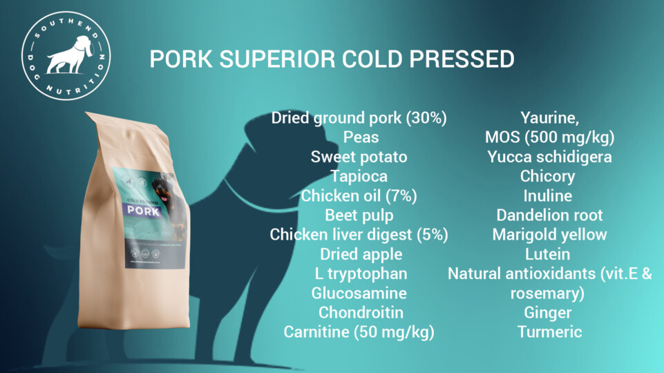 Pork Cold Pressed Dog Food • Southend Dog Training
